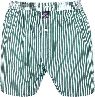 MC Alson Herren Boxershorts grün Reine Baumwolle Gestreift