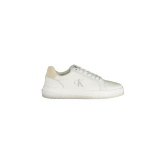 Calvin Klein Wei&szlig;e Leder Plateau-Sneaker - - Shoes - Herren - Wei&szlig; - 40 EU
