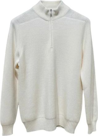 Gran Sasso Homme, Pulls, Beige, Taille: XL Zip-Front Turtleneck Sweater