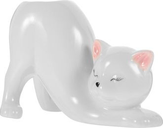 DOITOOL Keramikvase Katze Abstrakte Form Glatt Tischdekoration Kleine Blumenvase Aus Keramik Für Trockenblumen Geschenk