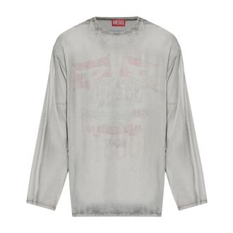 Diesel T-Doublex-Ls T-Shirt - - Tops - Herren - Grau - L