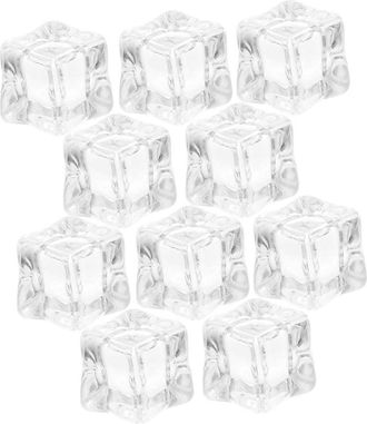 Amosfun 50stücke Wiederverwendbare Künstliche Eiswürfel Für Hochzeitsrequisiten Vasensteine Tischdekoration Transparente Kunsteiswürfel Fotografie-zubehör