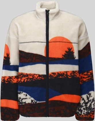 Only & Sons Oversized Teddy- / Webpelzjacke mit Motiv-Print Modell ADAM
