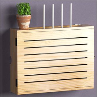Generic Aufbewahrungsbox for WLAN-Router - Wandmontage-Organizer aus Holz for Modem, Kabel und Energiemanagement, ideal for Zuhause, Schlafzimmer, Wohnzimmer(