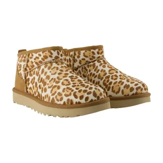 UGG Womens Leopard-Print Calfskin Slipper Multicolor