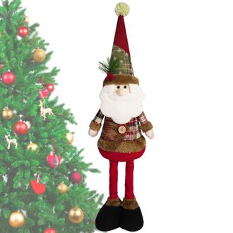 Generic Weihnachts-Pl&uuml;schpuppen - Dehnbare Figuren Weihnachtsmann, und Rentier, langbeinige stehende Dekoration aus weichem Stoff, charmant f&uuml;r Fensterbank, T