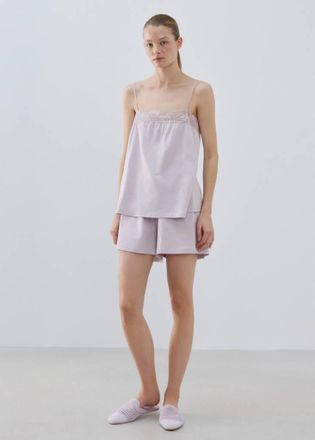 Mango Short coton lilas - Femme - S - MANGO