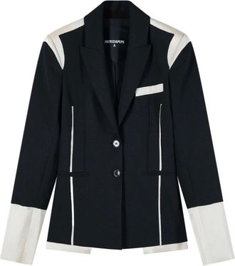 Patrizia Pepe Femme, Vestes, Noir, Taille: 42 FR Colour Block Slim Blazer