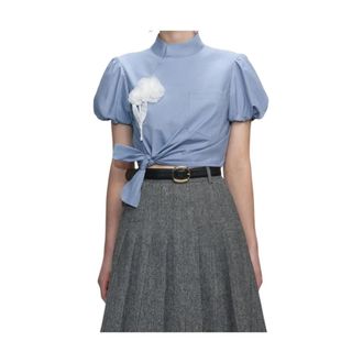 Self Portrait Top - - Blouses & Shirts - Damen - Blau - XS