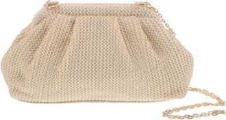 IFUNDOM Pochette de Soir&eacute;e Tricot&eacute;e pour Femme Paquet &agrave; Main Tiss&eacute; avec Cha&icirc;ne Petite Pochette &Eacute;l&eacute;gante en Couleur Blanc Cr&egrave;me pour Soir&eacute;es Mariages et Vacanc