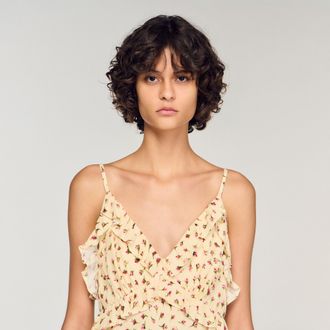 Sandro Robe longue imprim&eacute; fleur