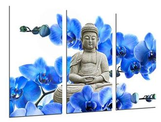 Cuadros Cámara Wandbild - Buddha, Entspannung, Zen, Entspannen, Buddha, 97 x 62 cm, Holzdruck - XXL Format - Kunstdruck, ref.26515