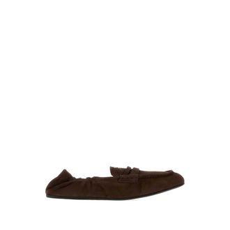 Miu Miu Ruches Suede Loafers