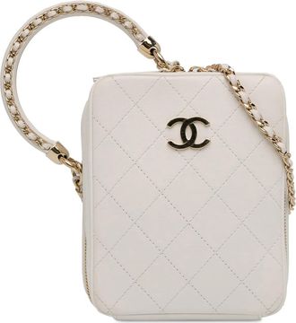 Chanel Hobo Bags - CC Lambskin Round Handle Camera Case - Gr. unisize - in Wei&szlig; - f&uuml;r Damen