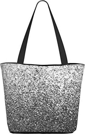 AOOEDM Sac shopping pour femme motif paillettes argent&eacute;es 33 x 28 x 17 cm. Le cadeau parfait pour la Saint-Valentin. Cest de la Saint-Valentin pour maman, fi