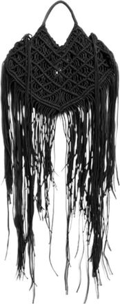 Weili Zheng Femme, Sacs, Noir, Taille: ONE Size Sac &agrave; main crochet&eacute; avec maxi franges