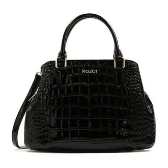 Kazar Elegante starre Handtasche mit Griffen - - Bags - Damen - Schwarzk - ONE SIZE