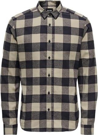Only & Sons Ossgudmund LS Noos Chemise à Carreaux pour Homme, Bleu Marine foncé 1., M