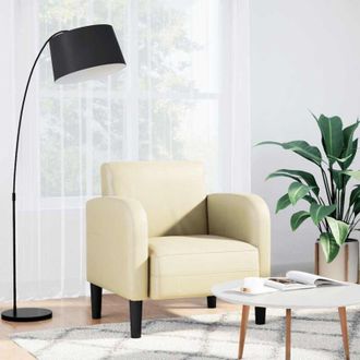 vidaXL vidaXL Sessel mit Armlehnen Creme 54 cm Kunstleder
