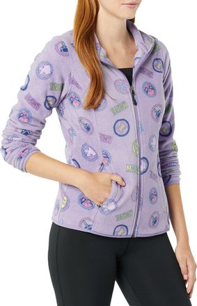 Amazon Essentials Disney | Marvel | Star Wars | Princess Damen Polarfleece-Jacke mit durchgehendem Reißverschluss und Stehkragen, Marvel Logo, XXL