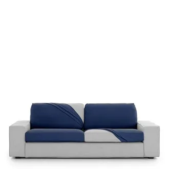 Eysa Housse de canap&eacute; bi-&eacute;lastique pour Assise et Dossier Taille XXL Couleur Bleu Design Harlem