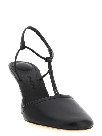 Jacquemus Womens Black Lamb Leather High Heel Pumps