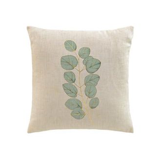 Douceur d'Int&eacute;rieur Kissen mit abnehmbarem Bezug (45 x 45 cm), Eukalys, Polyester & Leinen