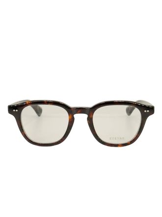 Eyevan 7285 Sonnenbrille mit geometrischem Gestell - Braun
