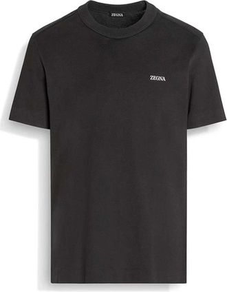 Ermenegildo Zegna Homme, Tops, Noir, Taille: L T-shirt en coton