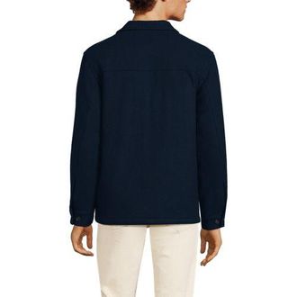 Lands End Gef&uuml;tterte Hemdjacke aus Wollmix, Herren, Gr&ouml;&szlig;e:48-50 regular, Blau, Woll-Mischung/Polyester-Mischung, by Lands End