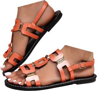 Generic Sandales compens&eacute;es &agrave; bout ouvert pour femme - Talon moyen r&eacute;glable - Sangle de cheville - Boucle - Vacances d&eacute;t&eacute; - Occasion classique, 2 E 2, 38.5 EU