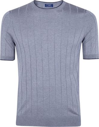 Barba Homme, Pulls, Gris, Taille: 2XL Silk Round Neck Sweater