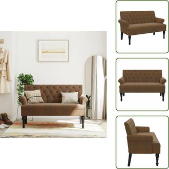 vidaXL The Living Store - Banc avec dossier marron 120x62x75,5 cm similicuir daim - Banc Design - Banc Salle &agrave; Manger - Banc Moderne - Banc Cuir Faux
