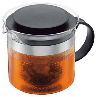 Bodum 1880-01 - Bistro Nouveau - Théière à Piston - Filtre en Acrylique - 1, 5 L, Noir