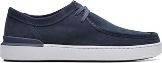 Clarks Courtlite Seam Navy Chaussures pour Homme en Nubuck et Cuir Bleu avec Lacets, bleu marine, 41 EU