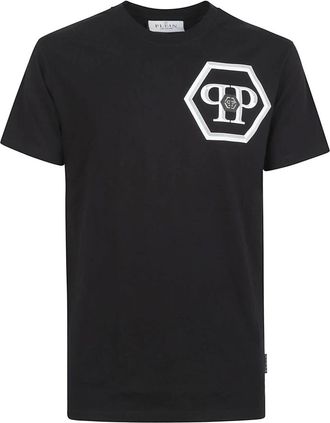 Philipp Plein Homme, Tops, Noir, Taille: XL T-shirt &agrave; col rond