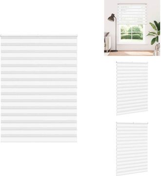 vidaXL Zebrarollo Weiß 165x200 cm Stoffbreite 160,9 cm Polyester - Zebra-Jalousie - Zebra-Jalousien - Zebra-Rollo - Doppelrollo