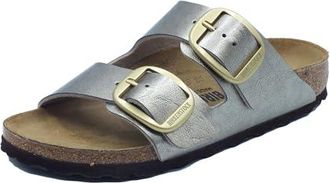 Birkenstock 1020882 Arizona Big Buckle Graceful Taupe Sandale avec Double Fibia en Faux Cuir, taupe, 38 EU