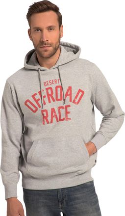 JP1880 Herren Hoodie, Kapuze, XL Print, Kängurutasche Kapuzenpullover, hellgrau mélange, Größen