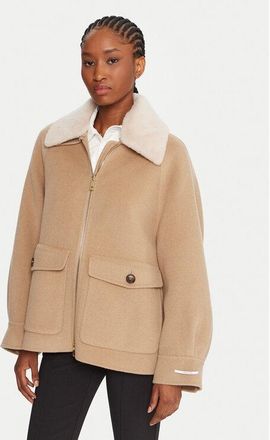 Marella Wollmantel Gettone 2523086011 Beige Loose Fit