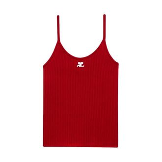 Courr&egrave;ges Damen, Oberteile, Rot, LGr&ouml;&szlig;e