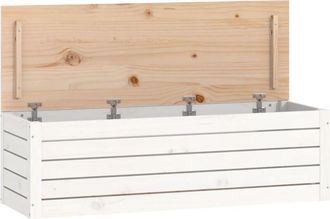 vidaXL Boîte de rangement Blanc 109x36,5x33 cm Bois massif de pin Vidaxl