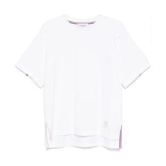 Thom Browne Wei&szlig;e Signature Streifen Details T-shirts - - Tops - Herren - Wei&szlig; - L
