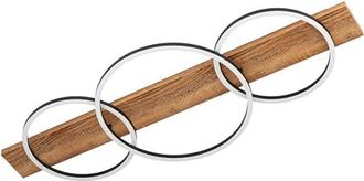 Eglo LED Deckenleuchte Boyal, 3 flammige Deckenlampe, Wohnzimmerlampe Vintage, Rustikal, K&uuml;chenlampe aus Stahl, Holz und Kunststoff, Flurlampe Decke in Sch