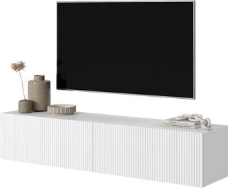 Selsey Selsey - veldio - Meuble tv 140 cm blanc avec façade fraisée