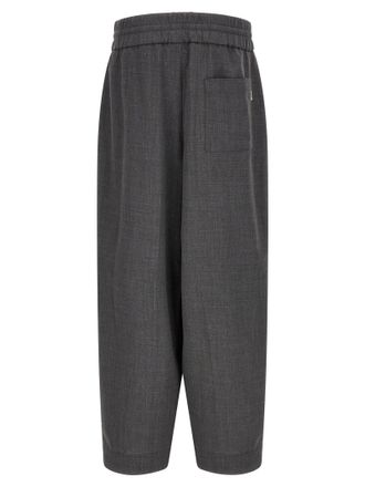 Ami Virgin Wool M&eacute;lange Trousers - grey
