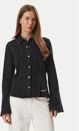 Karl Lagerfeld Jeanshemd B4W11007 Schwarz Slim Fit