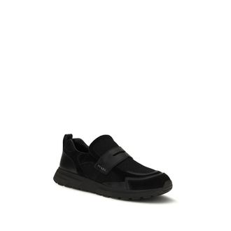 Prada Mens Black Calf Leather Bos Taurus Athletic Sneakers