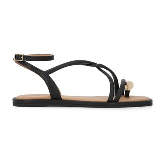 Kazar Flache Sandale mit verziertem Zehenriemen - - Shoes - Damen - Schwarzk - 39 EU