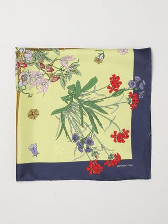 Mantero 1902 Quadratischer Seidentwill-Foulard mit romantischem Blumendruck